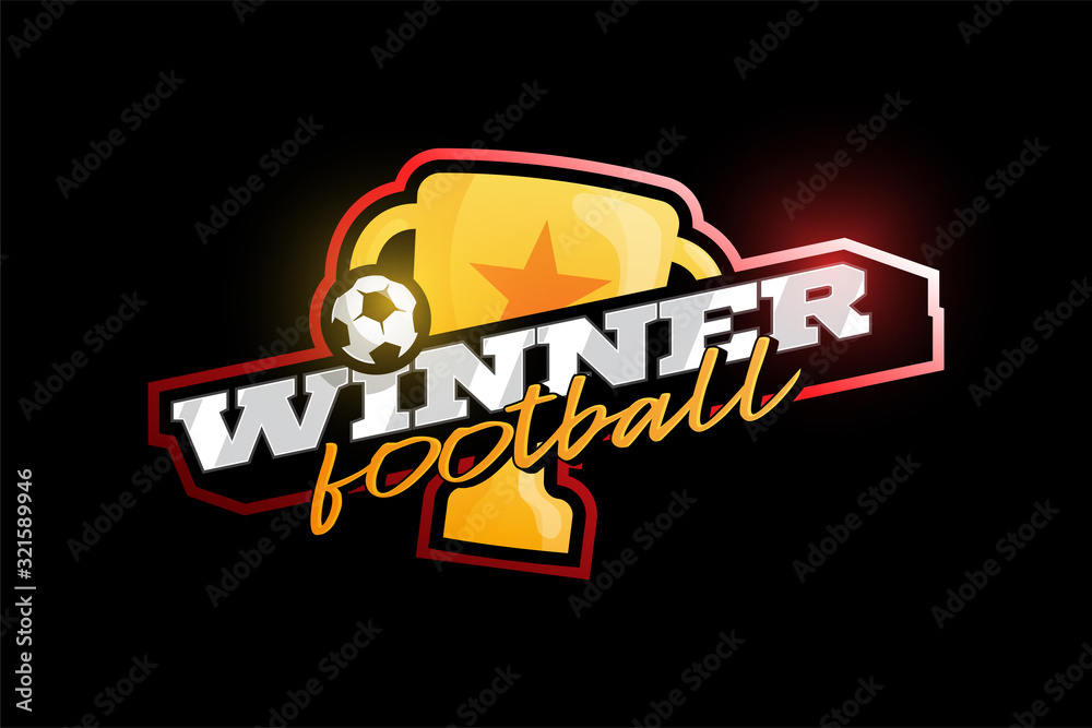 Winner 2020 football vector logo. Modern professional Typography sport ...