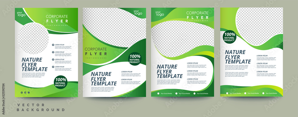 Vector eco flyer, poster, brochure, magazine cover template. Modern ...