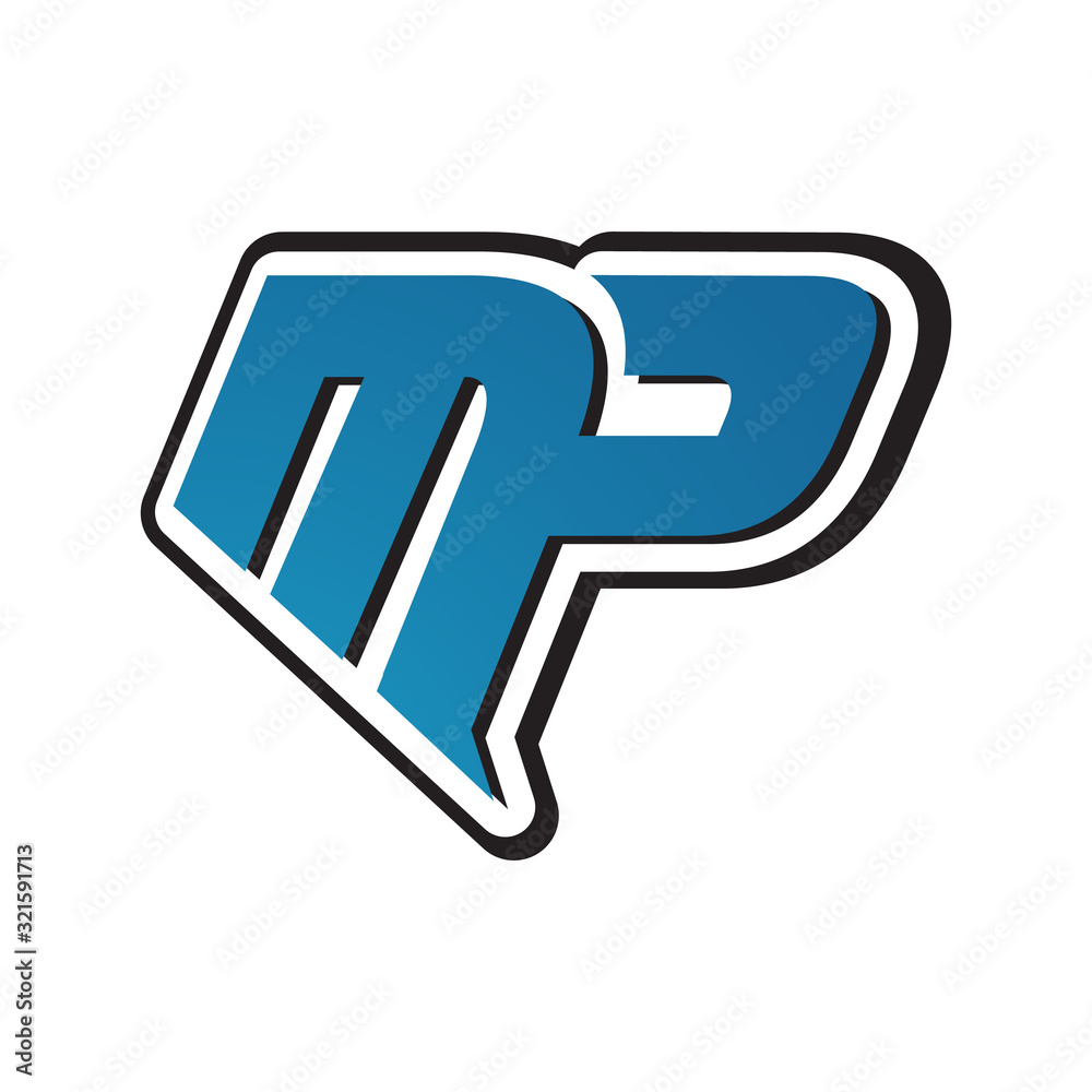 sporty MP logo initial B & G graphic concept branding vector icons ...
