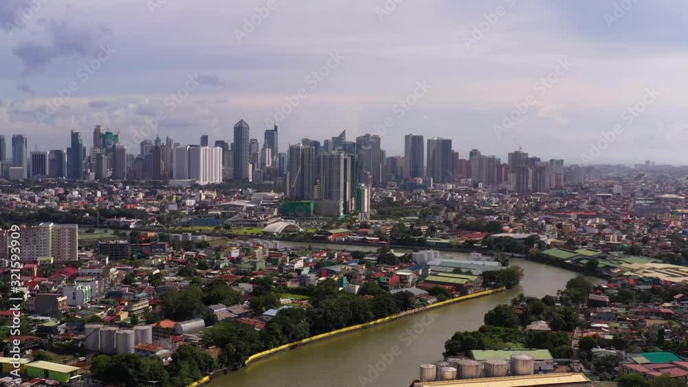 Aerial Philippines Manila Poblacion September 2019 Sunny Day 4K Mavic ...