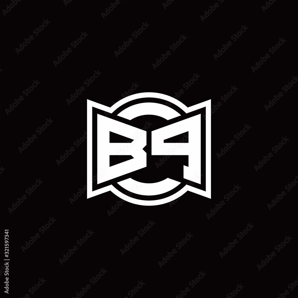 BP logo monogram with ribbon style circle rounded design template Stock ...