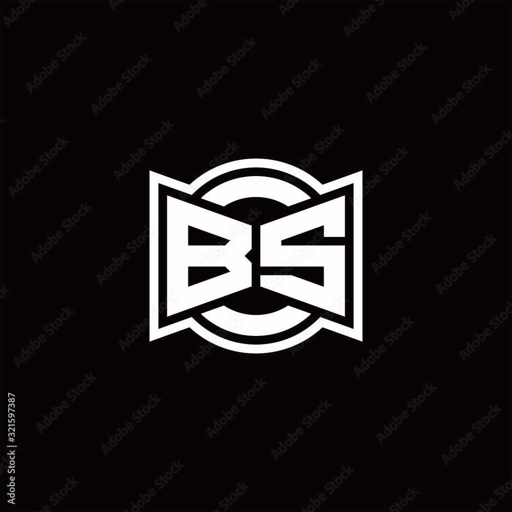 BS logo monogram with ribbon style circle rounded design template Stock ...
