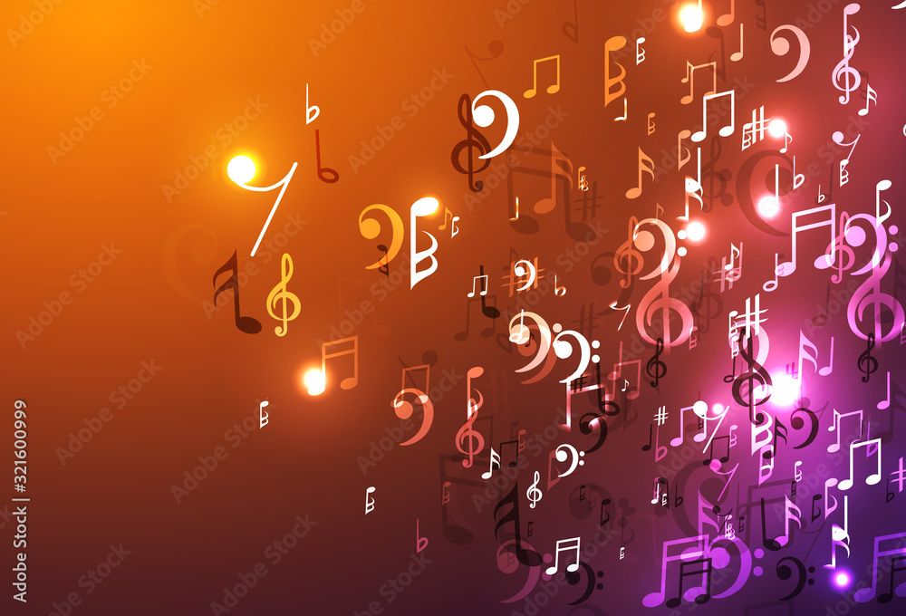 Music background abstract music notes and musical key. Fun concept ...