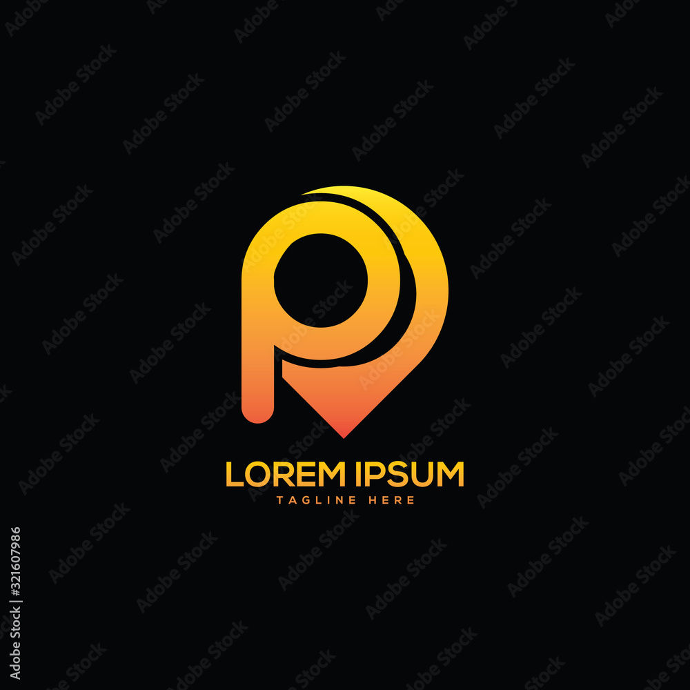 Letter P Logo Map Point Location,Check in,Pin maps symbol,Gps icon,Geo ...