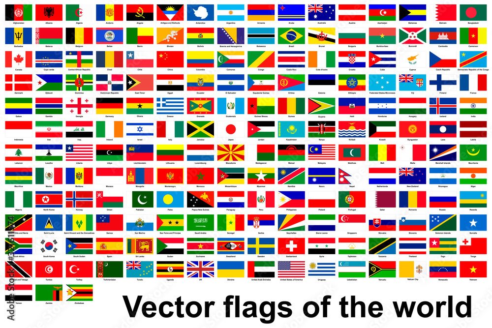 Collection of flags of countries around the world. Icons for websites ...