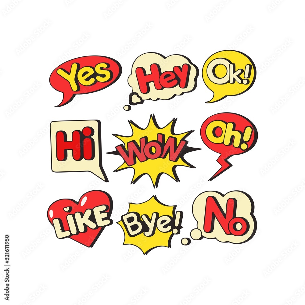 Cartoon comic sign burst clouds. Speech bubble, boom sign expression ...