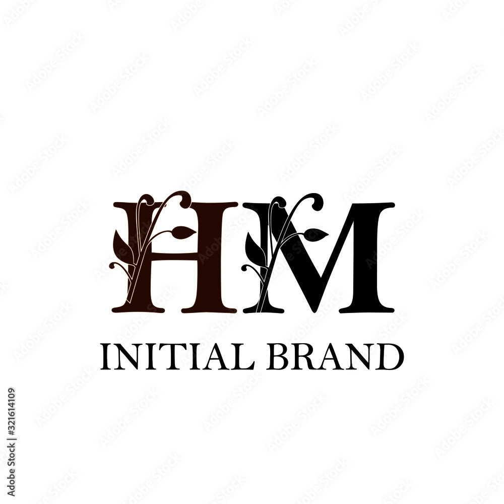 Initial HM logo letter luxury vector modern Stock Vector | Adobe Stock