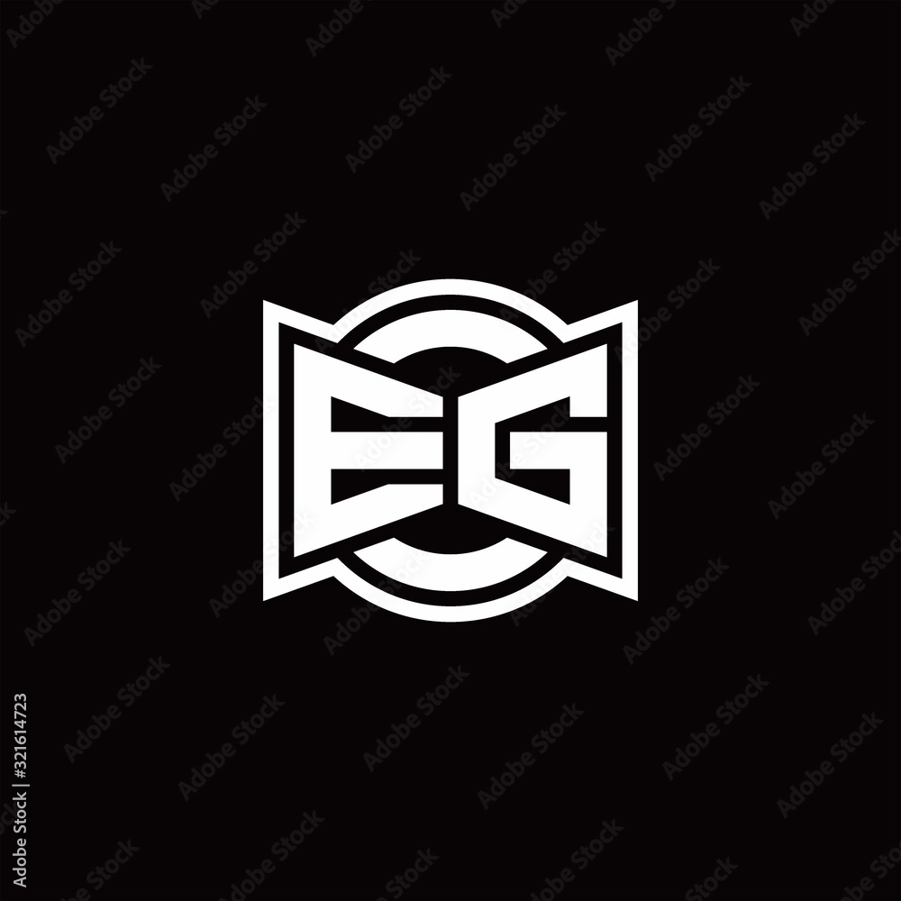 EG logo monogram with ribbon style circle rounded design template Stock ...