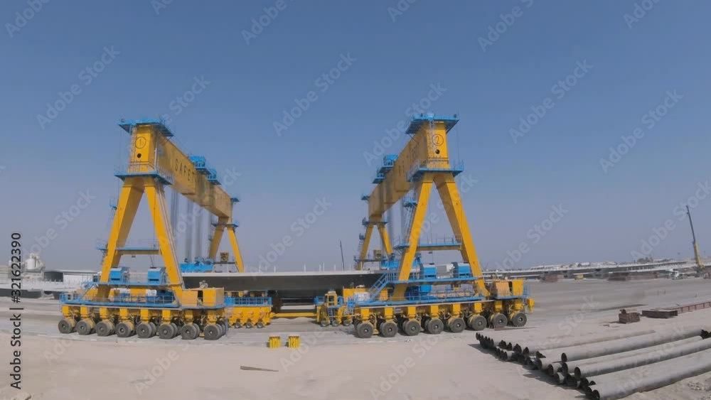 Kuwait. Sheikh Jaber Al Ahmad Bridge Kuwait. installation of reinforced ...