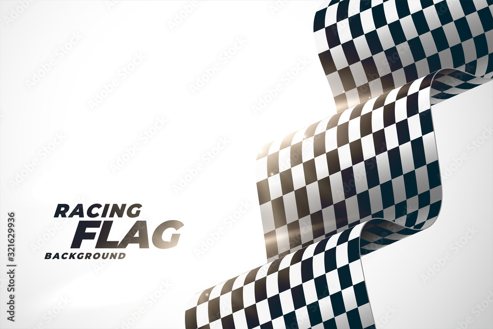 3d racing wavy flag background design Stock Vector | Adobe Stock