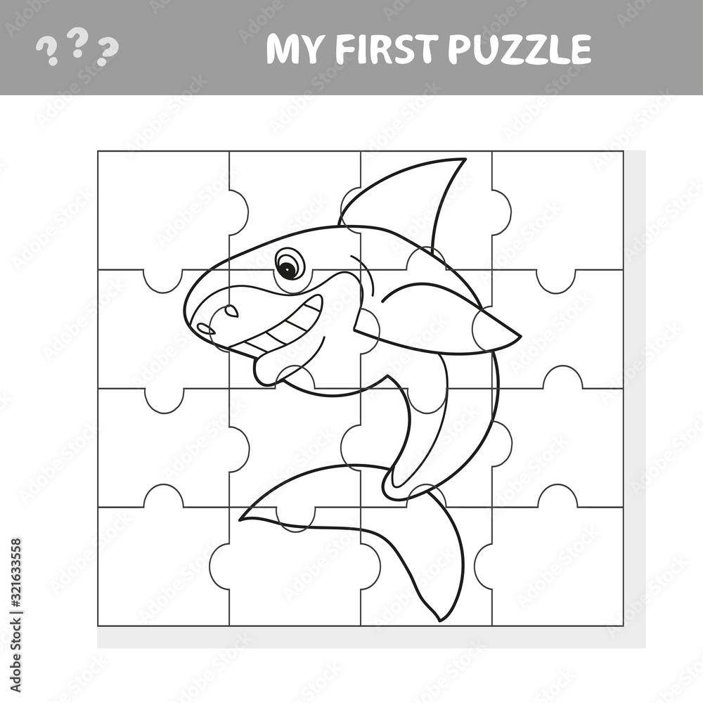 Cartoon Vector Illustration of Education Jigsaw Puzzle Game for ...