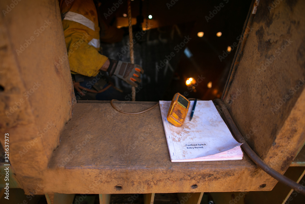 Safe work practices confined space permit book and gas test atmosphere ...