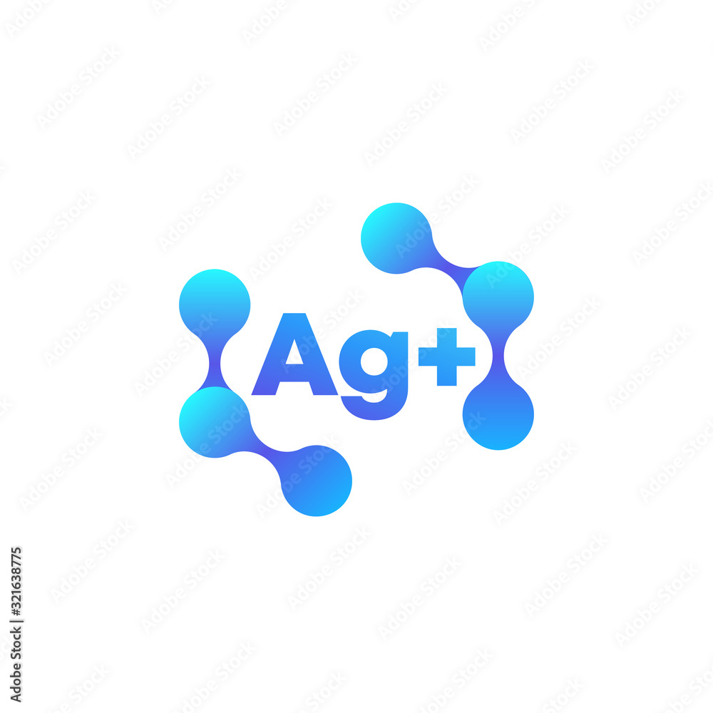 Silver ions vector icon on white Stock Vector | Adobe Stock
