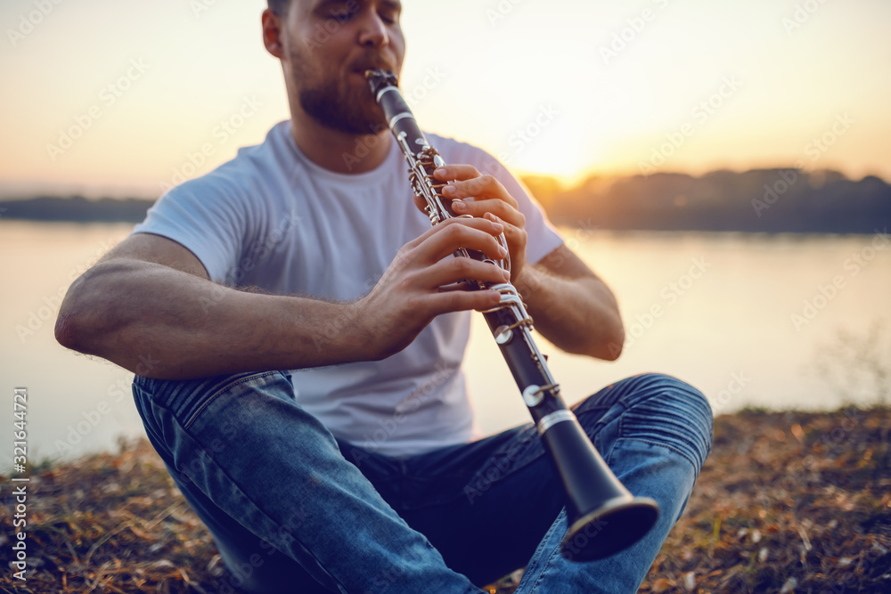 Man Playing Clarinet