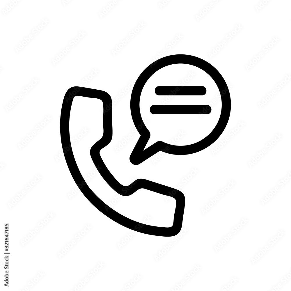 phone call icon vector. Thin line sign. Isolated contour symbol ...