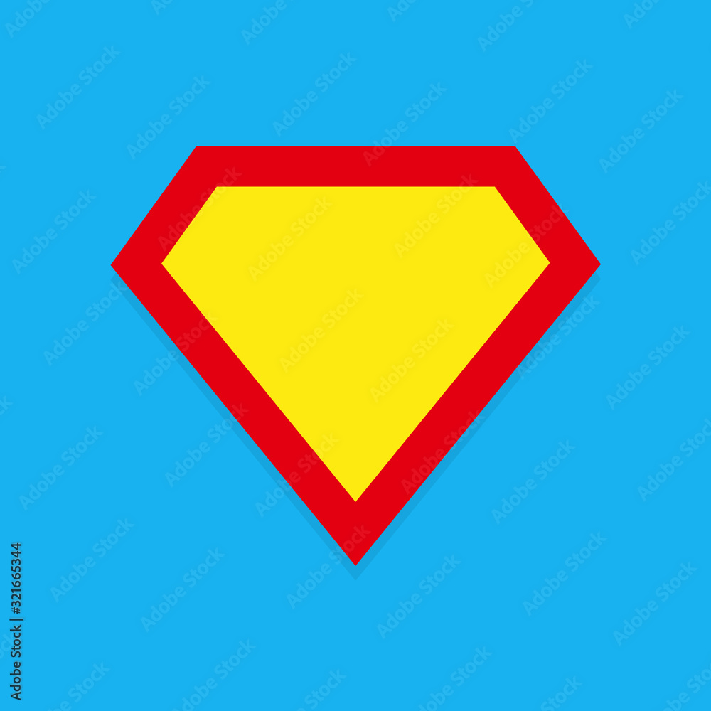 Superhero icon. Superman logo frame. ilustración de Stock | Adobe Stock