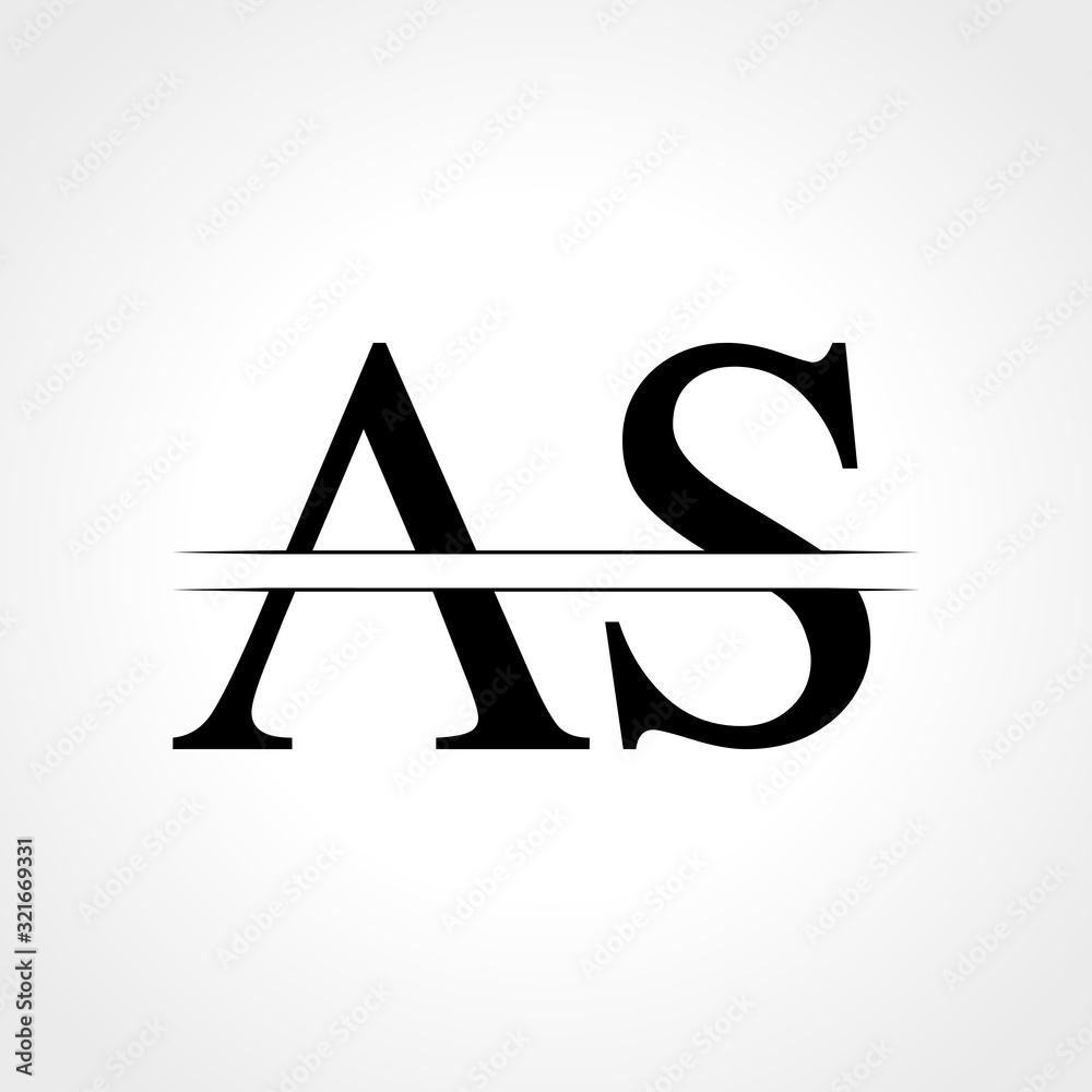 Initial AS Letter Logo With Creative Modern Business Typography Vector ...