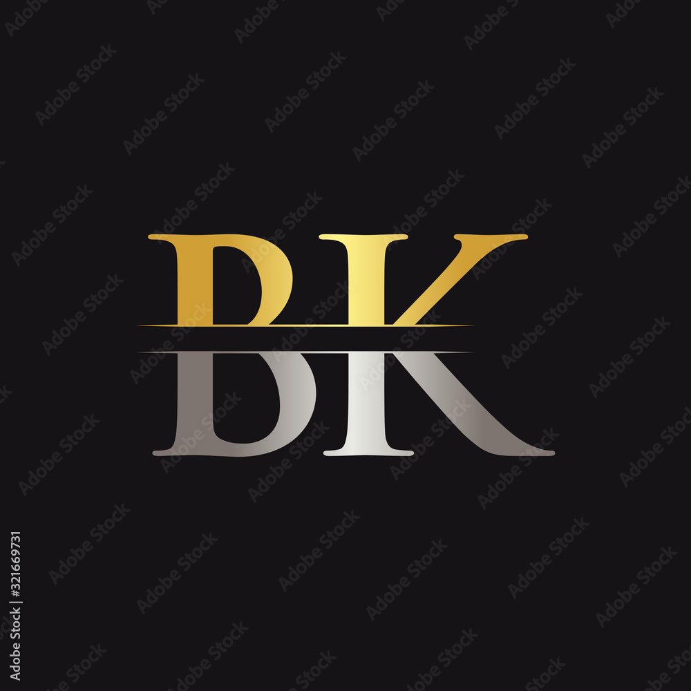 Initial BK Letter Logo With Creative Modern Business Typography Vector ...