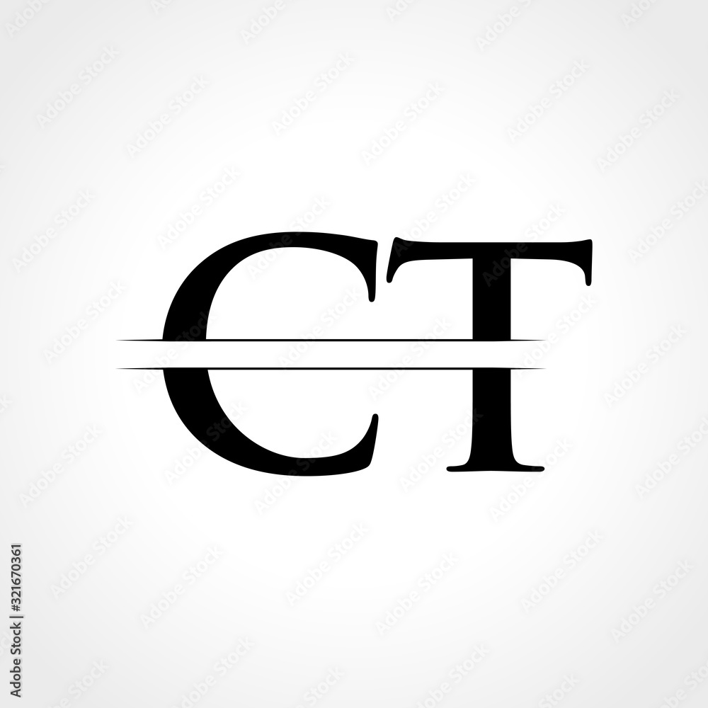 Initial CT Letter Logo With Creative Modern Business Typography Vector ...