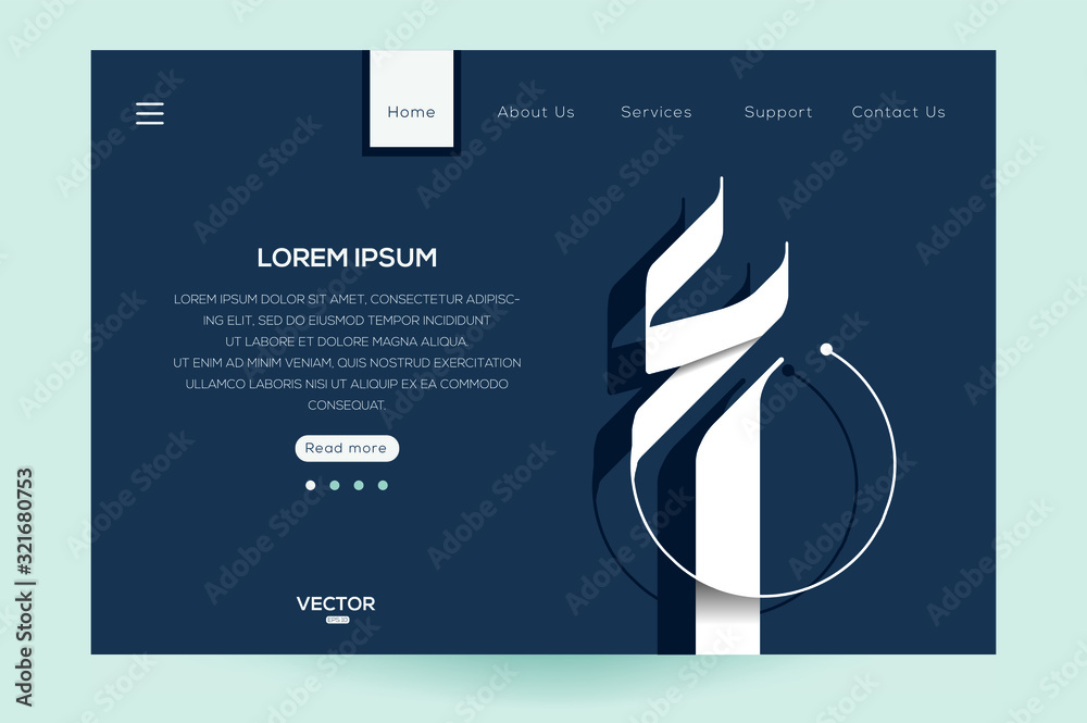Creative Modern Website template design ,Contain Random Arabic ...
