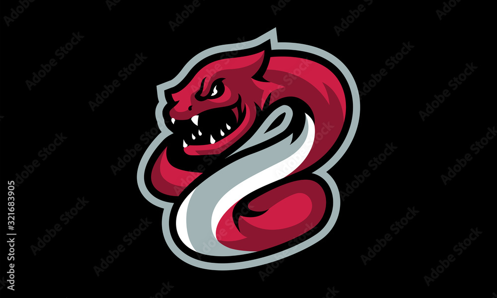 Red Snake Esports Mascot Logo Design-12 Stock Vector | Adobe Stock