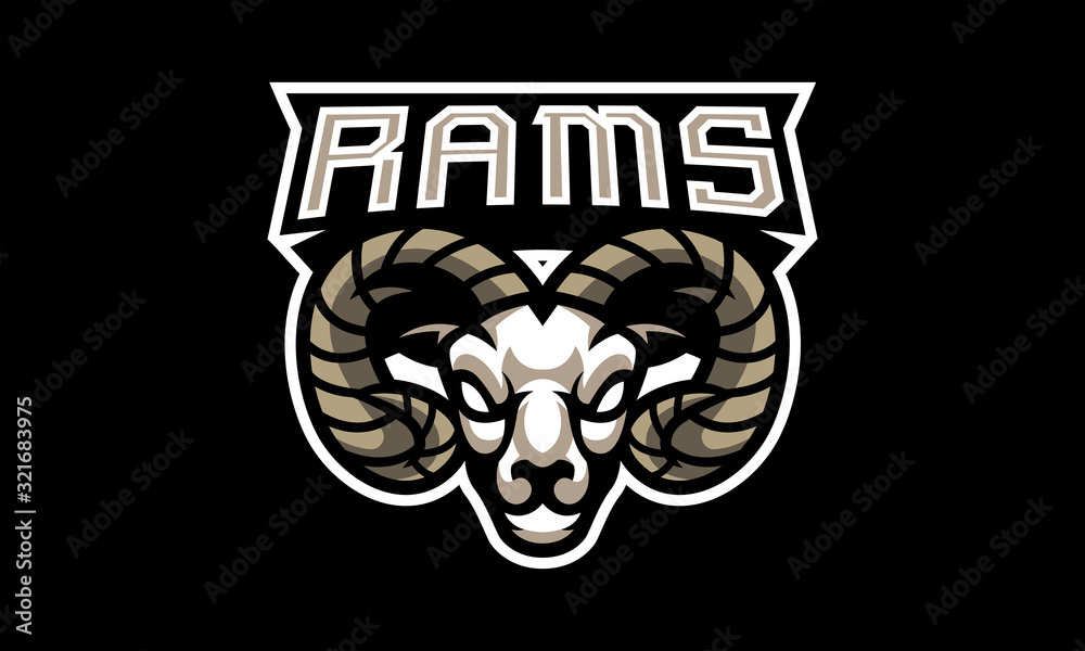 Rams Head Esports Mascot Logo Design-06 Stock Vector | Adobe Stock
