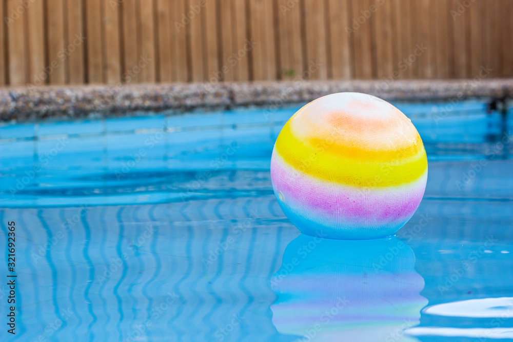 swimming pool side and ball float on water surface relaxation space on ...
