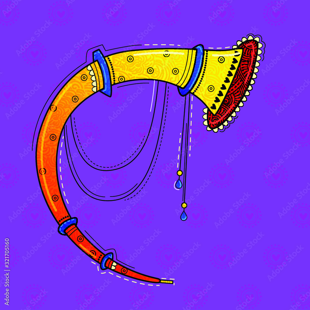 illustration of desi (indian) art style tutari indian musical ...
