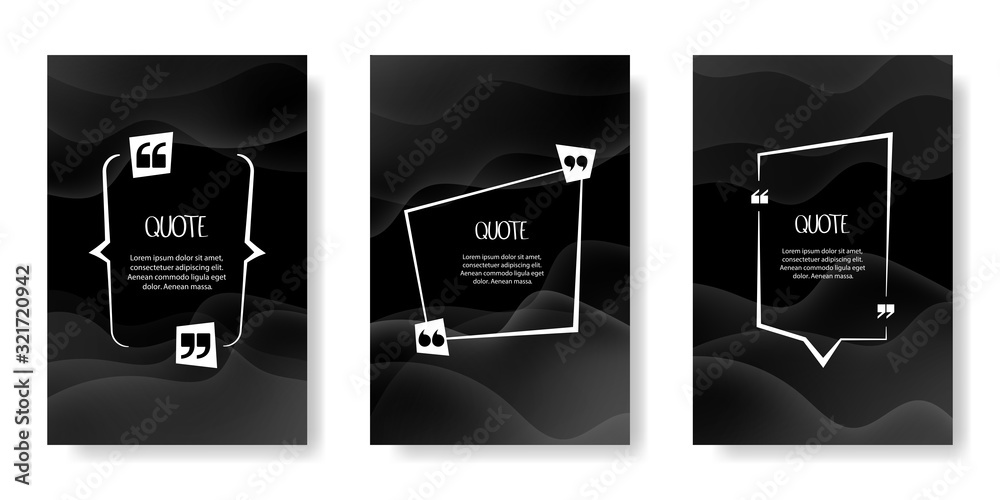 Quote frames blank template set. Blank template for your text, speech ...