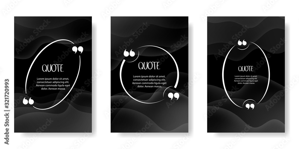 White background quote frame with for text on a black background ...