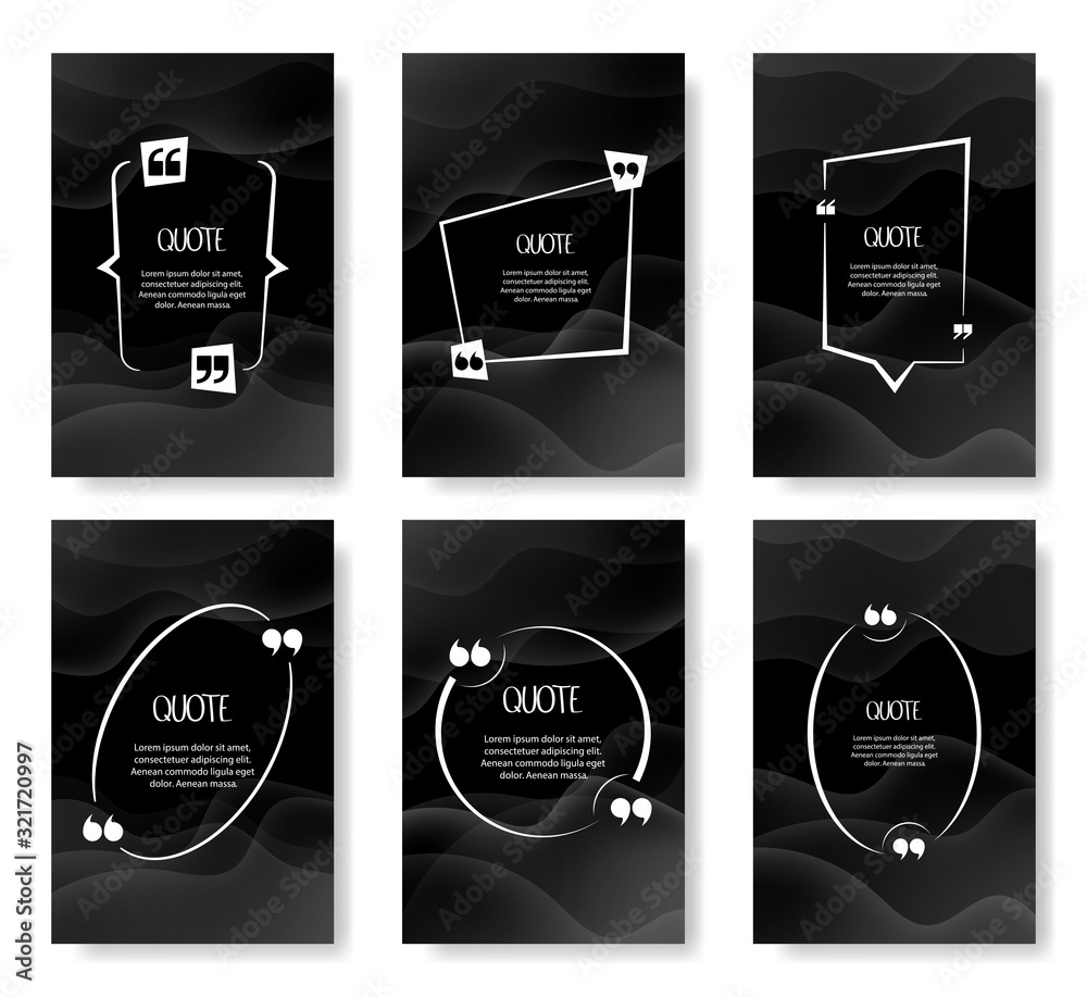 Quote frames blank template set. Blank template for your text, speech ...