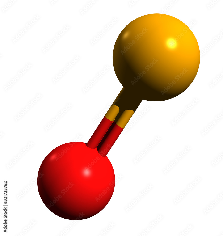 3D image of Nitric oxide skeletal formula - molecular chemical ...