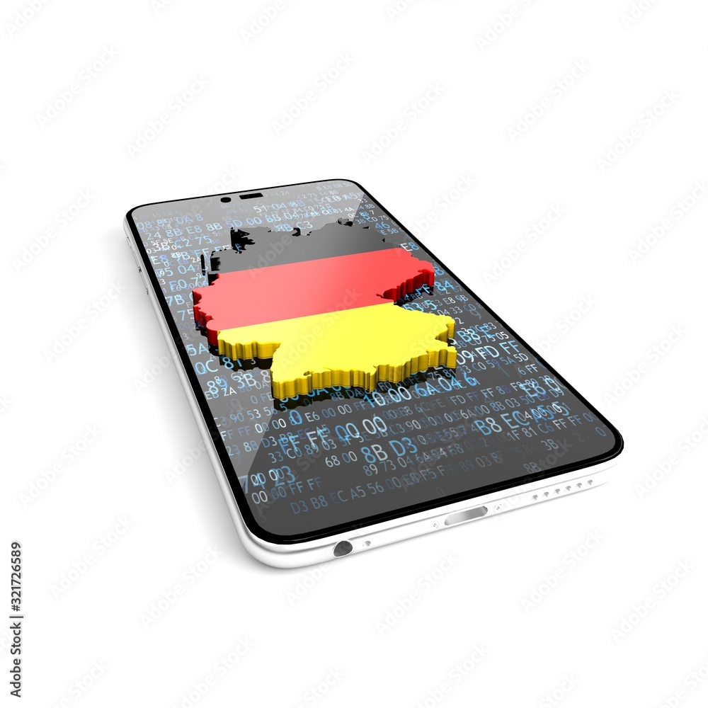 Map of Germany on the phone. Guide to Germany. How to get to Germany ...