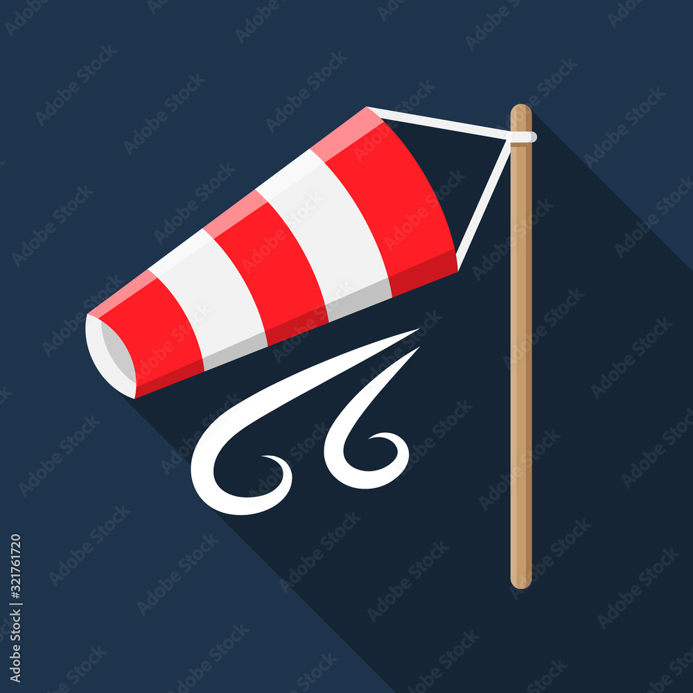 Wind storm flat design weather icon symbol Stock Vector | Adobe Stock
