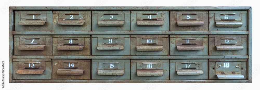 Vintage drawers with number Stock Photo | Adobe Stock
