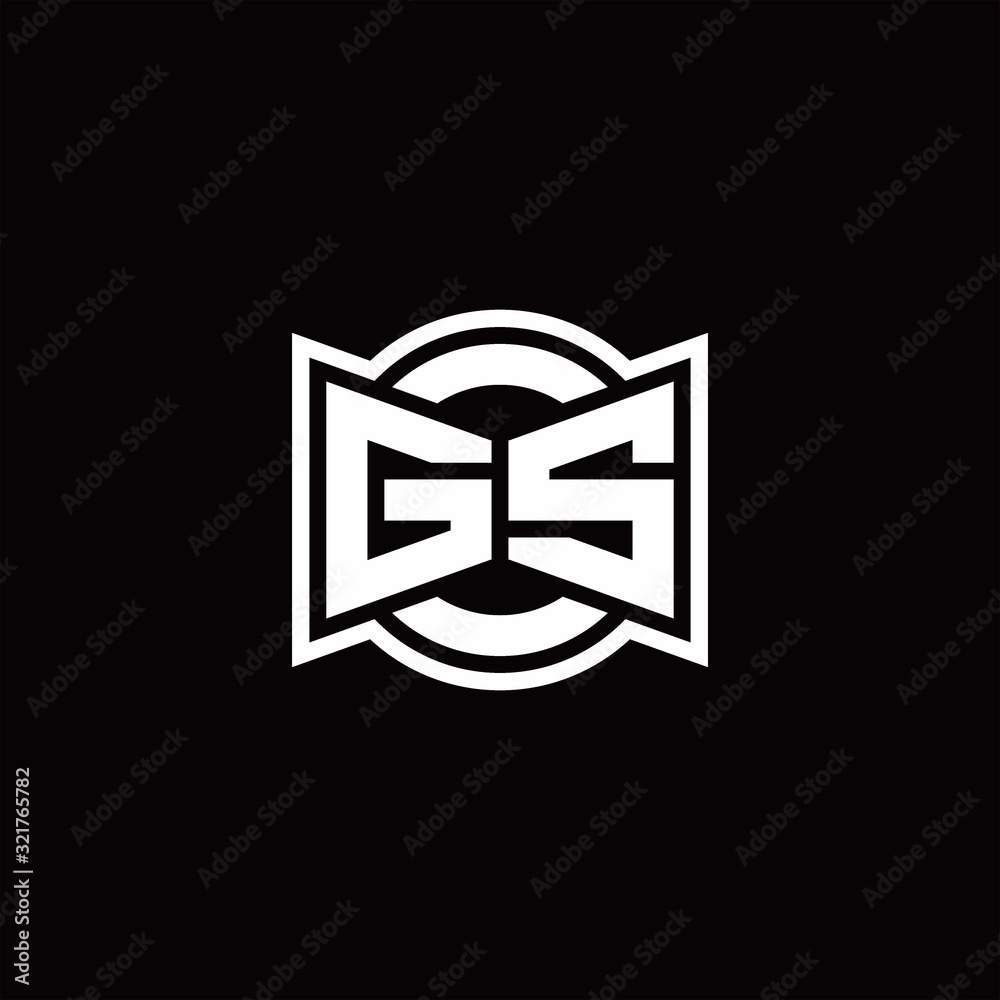 GS logo monogram with ribbon style circle rounded design template Stock ...