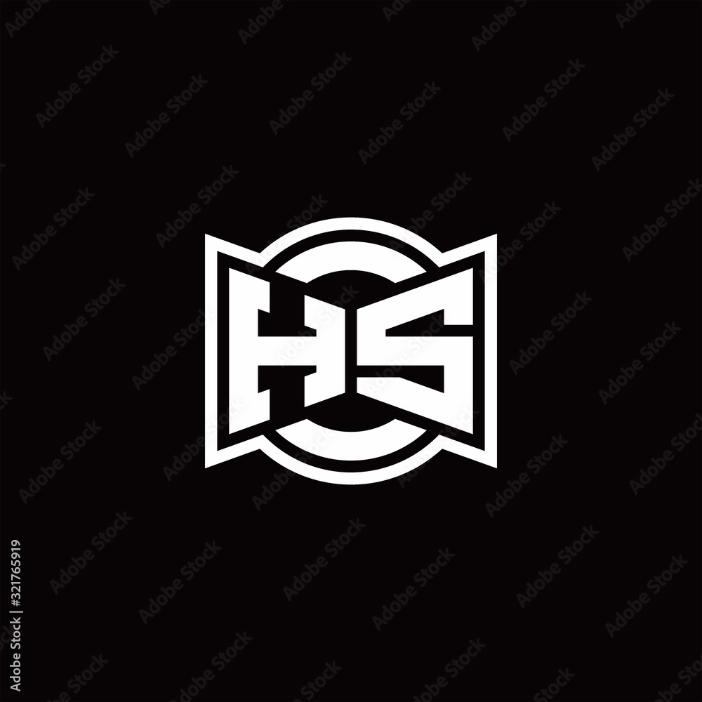 HS logo monogram with ribbon style circle rounded design template Stock ...
