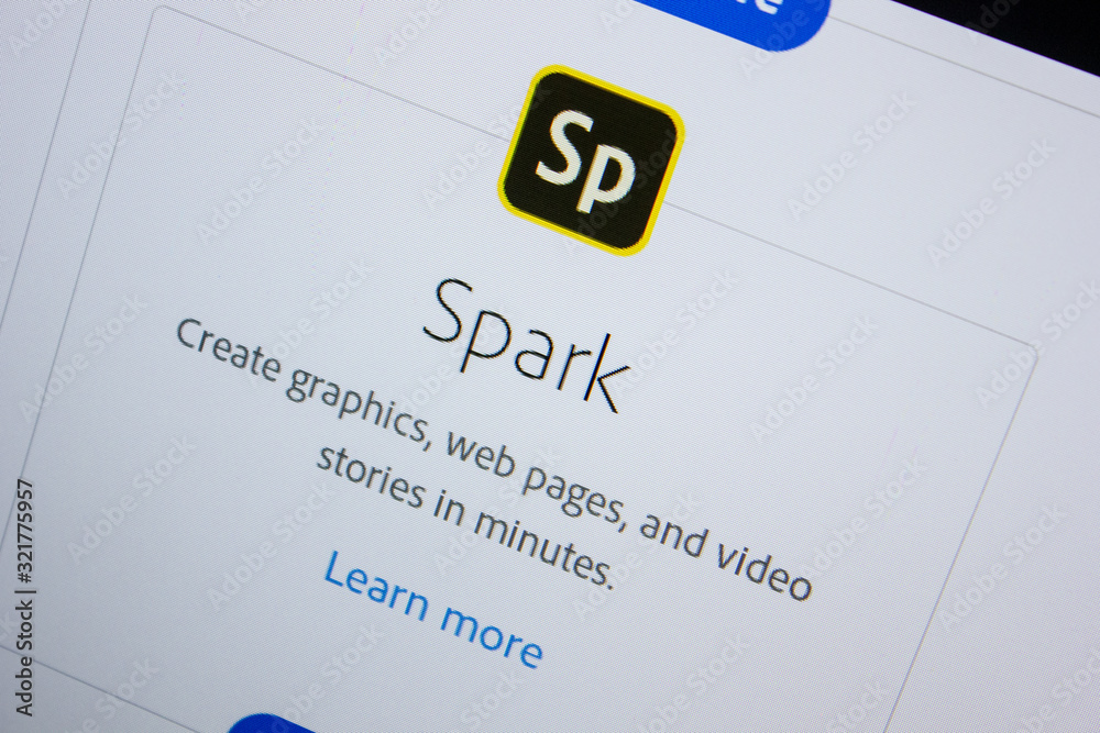 Foto de Ryazan, Russia - July 11, 2018: Adobe Spark, software logo on ...