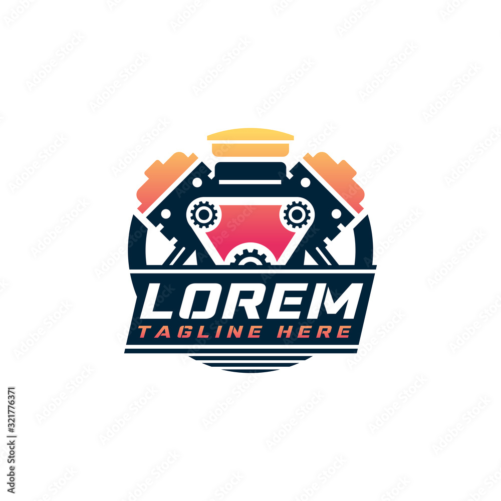 Diesel Engine Logo Design Vector Template Stock Vector | Adobe Stock