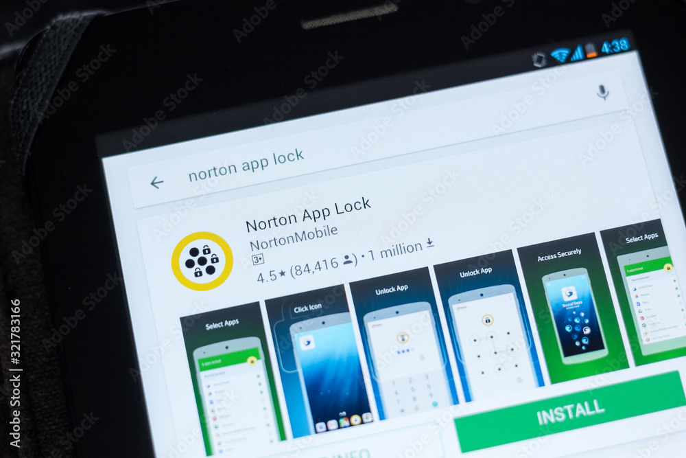 Ryazan, Russia - July 03, 2018: Norton App Lock icon in the list of ...