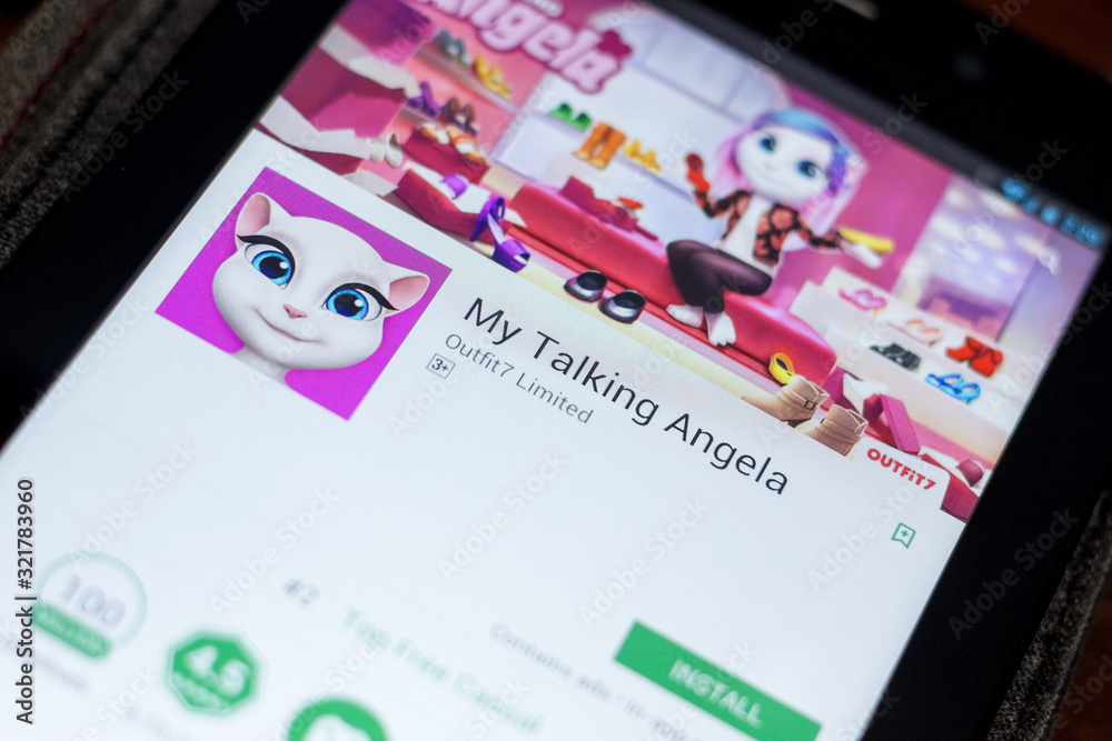 Ryazan, Russia - July 03, 2018: My Talking Angela mobile app on the ...