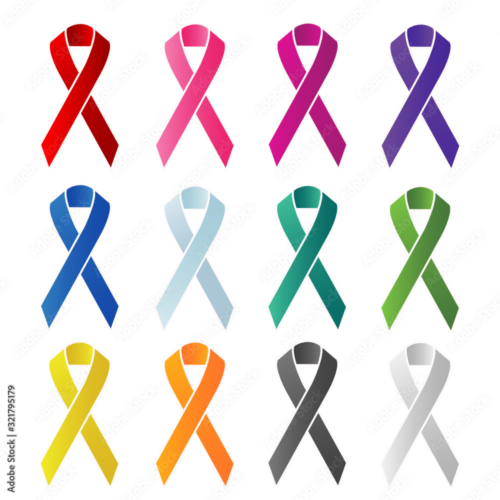 Awareness ribbon set vector image Stock Vector | Adobe Stock