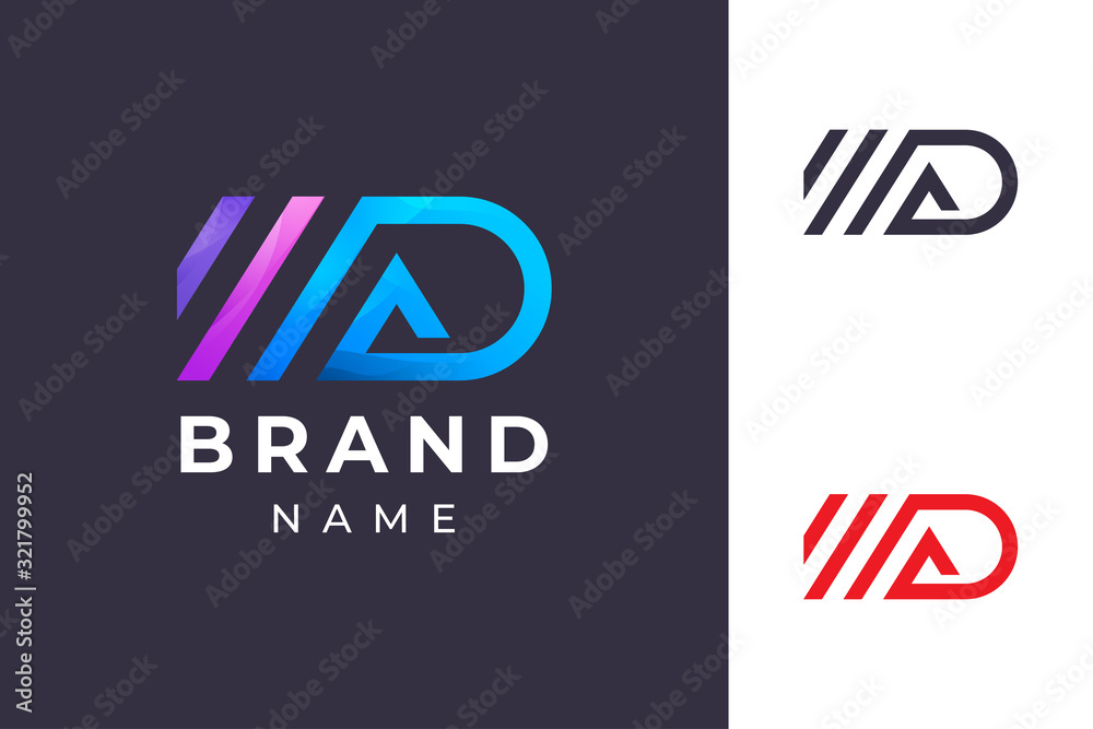 Letter A and D monogram logo design Stock Vector | Adobe Stock
