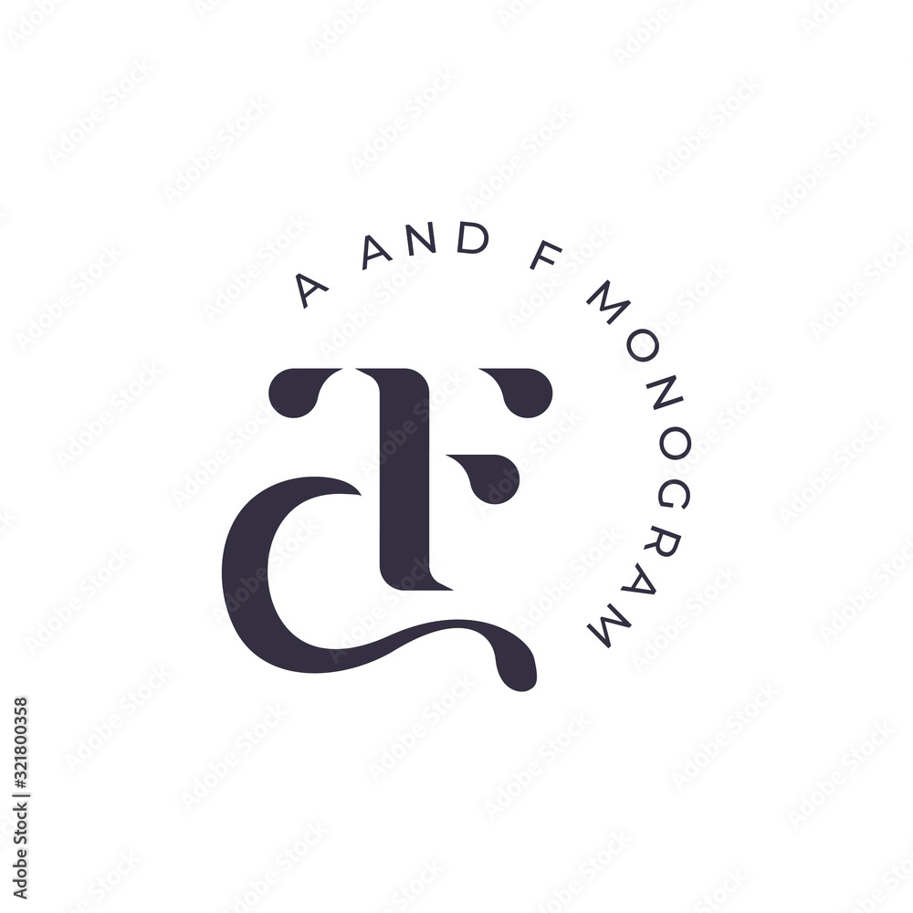 letter A and F logo design Stock Vector | Adobe Stock