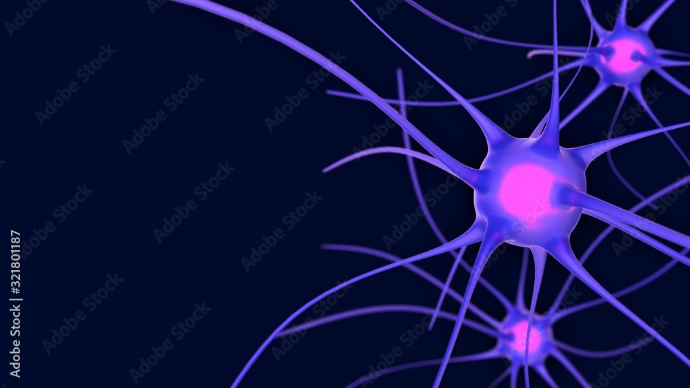 Neuron background with place for text. Nerve cells. Neurons. Neural ...