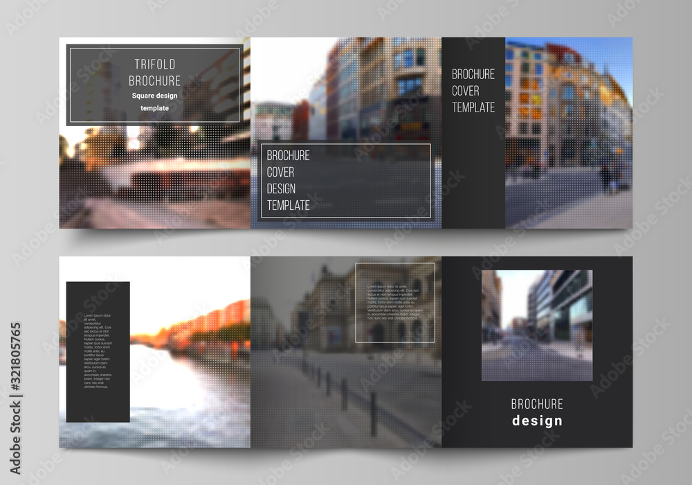Vector layout of square cover design template for trifold brochure ...