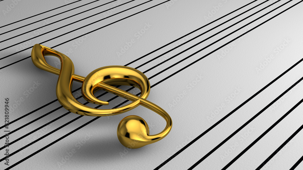 Clef de Sol sur Partition Stock Illustration | Adobe Stock