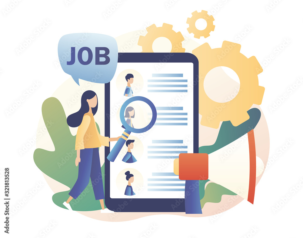 Job hiring and job search concept. Headhunting. We are Hiring. Tiny ...