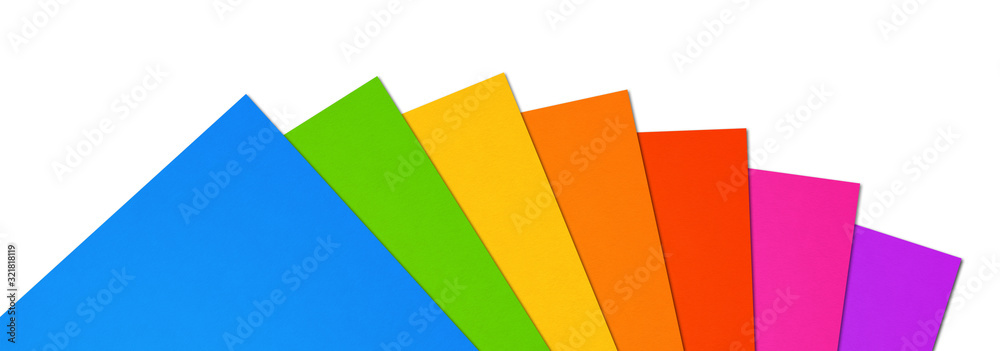 Colorful rainbow Blank A4 paper sheet banner background Stock Photo ...