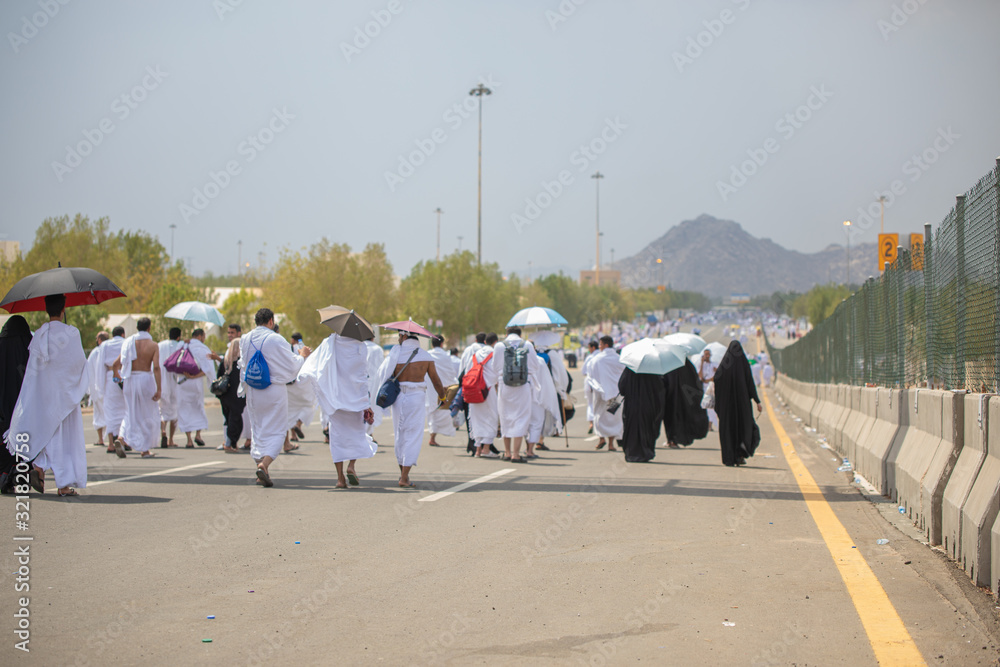 Hajj Pilgrims performing hajj in Mina Stock Photo | Adobe Stock